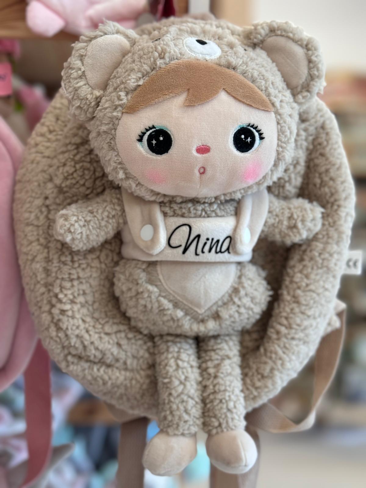 Backpack Metoo with Removable Plush doll - Beige Bear | All Products ...